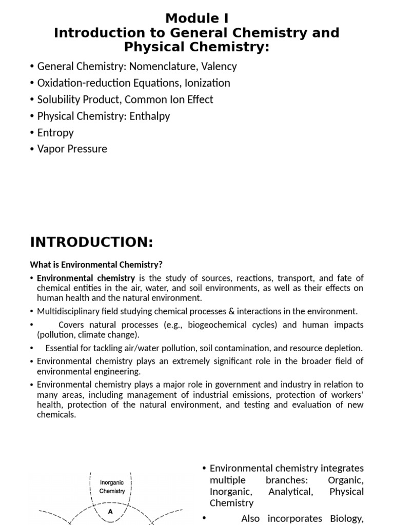 Introduction to Environmental Chemistry | PDF | Redox | Ion