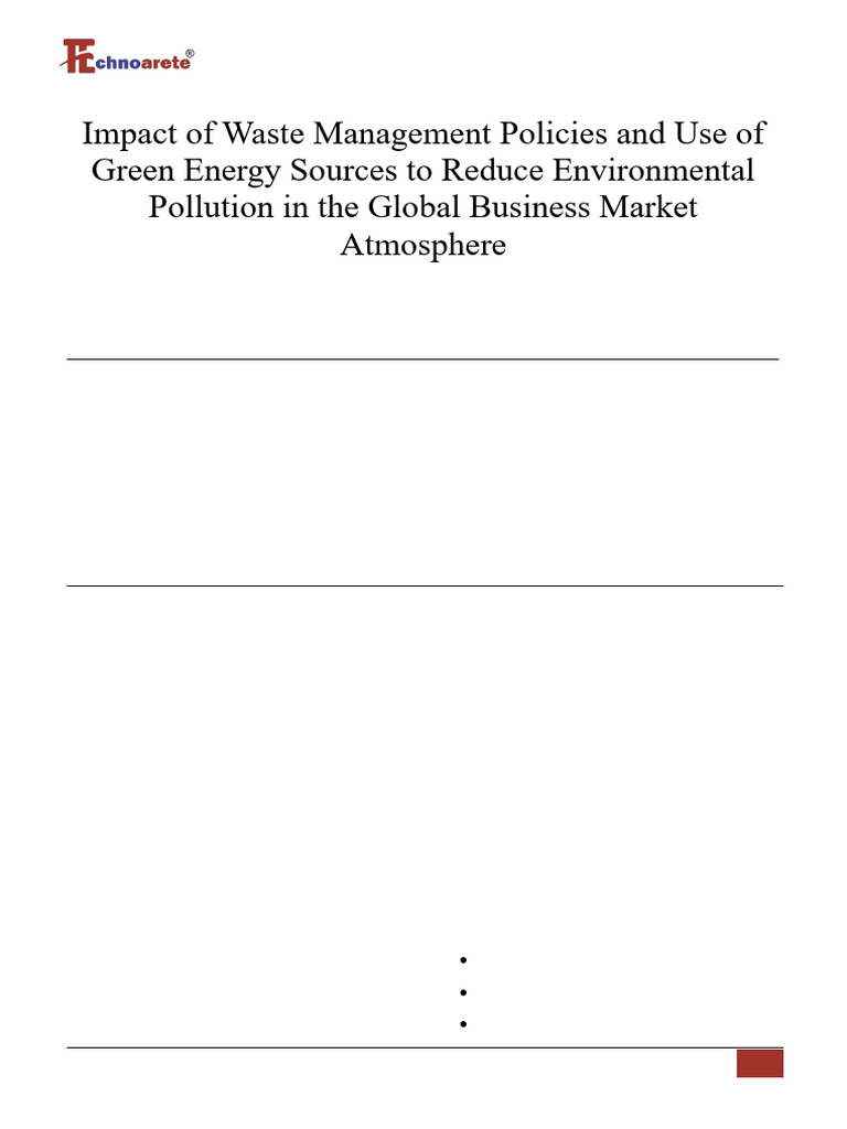 Impact Waste Management Policies | PDF | Sustainable Energy | Waste ...