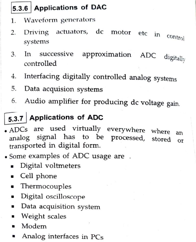 DAC and ADC Applications Overview | PDF