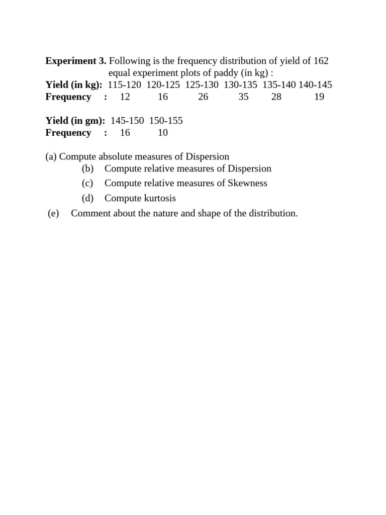 Experiment 3 | PDF | Descriptive Statistics | Statistical Theory