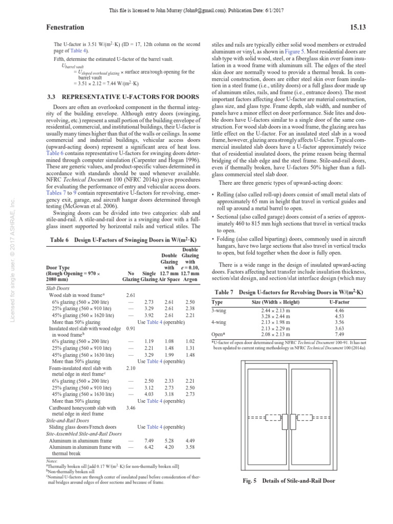 U-Factor Analysis for Doors and Glazing | PDF | Door | Thermal Insulation