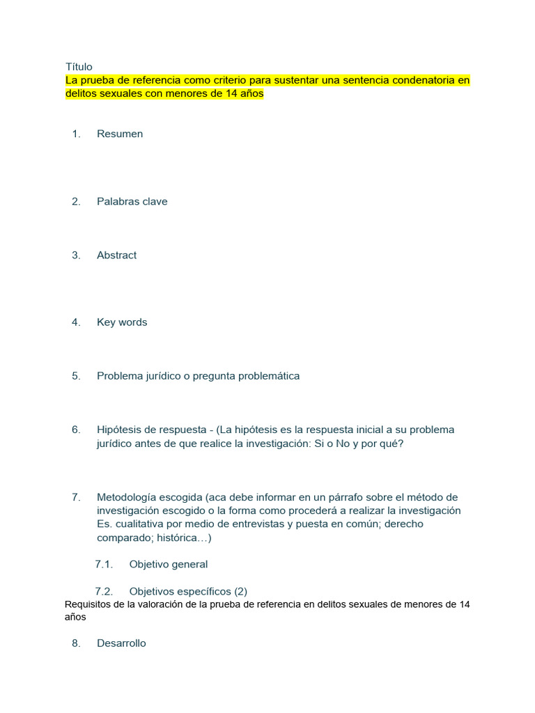 Formato Puntos Del Paper de Investigación | PDF