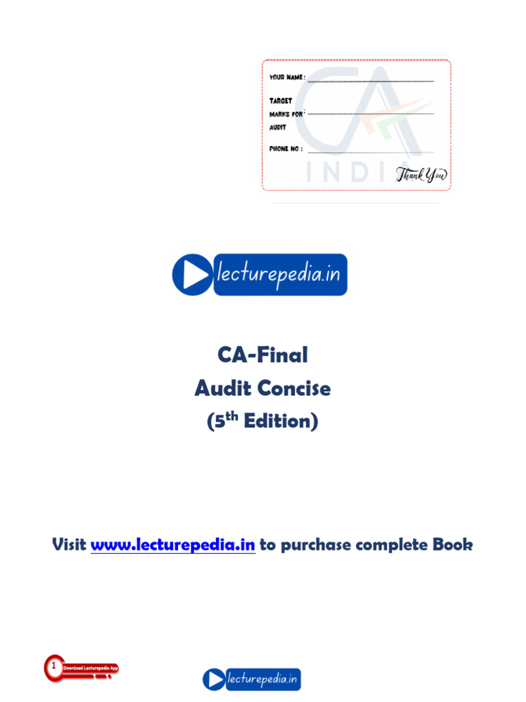 CA Final Audit Concise Guide | PDF | Audit | Auditor's Report
