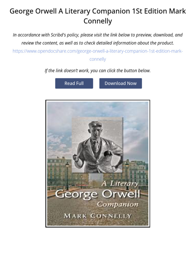 George Orwell A Literary Companion 1st Edition Mark Connelly | PDF | George Orwell | Essays