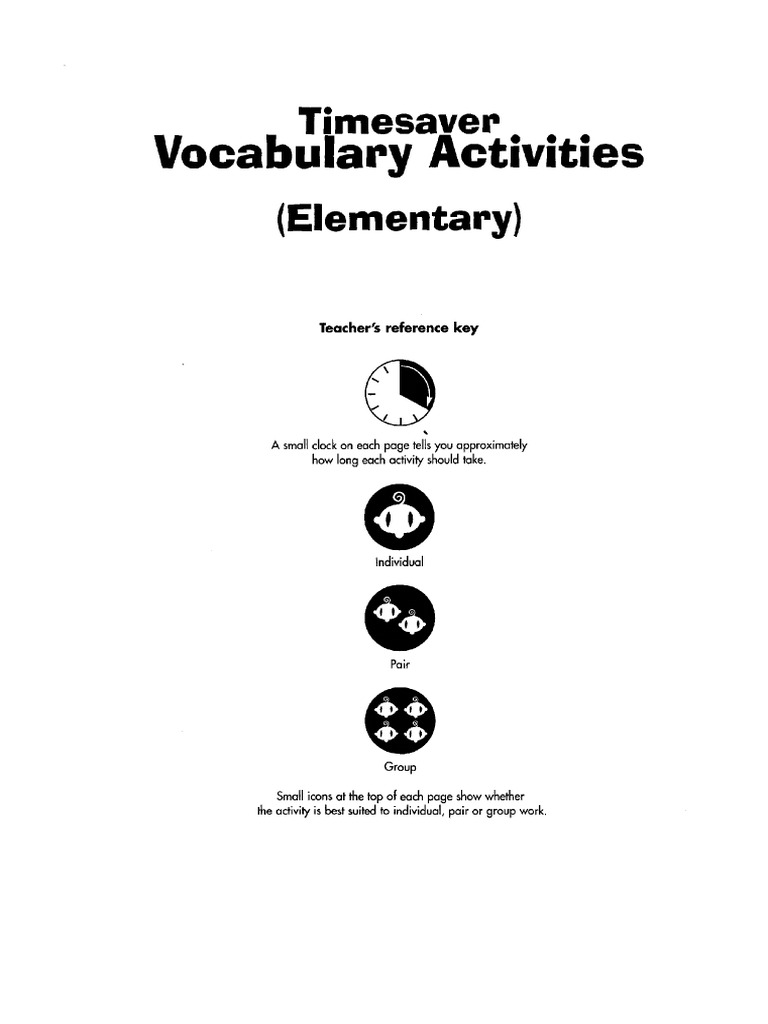 Timesaver Vocabulary Activities Elementary | PDF