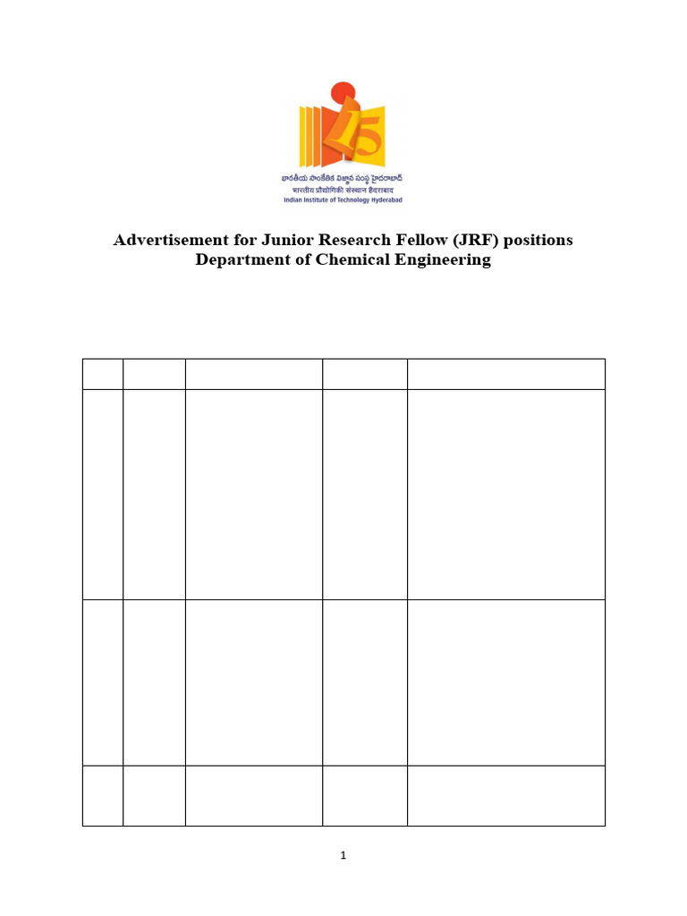 Advertisement JRF Position Aug 2023 Revised | PDF | Engineering ...