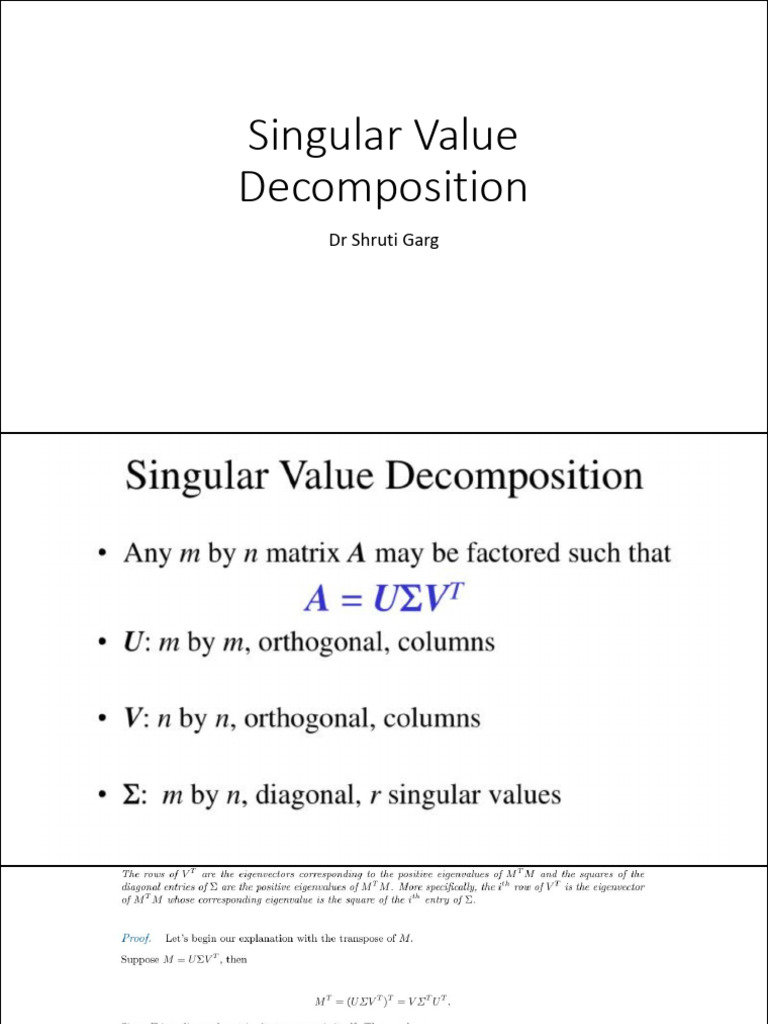 Singular Value Decomposition | PDF