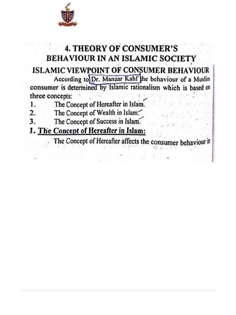 Theory of Consumer Behaviour | PDF