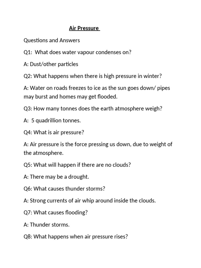 Understanding Air Pressure Effects | PDF
