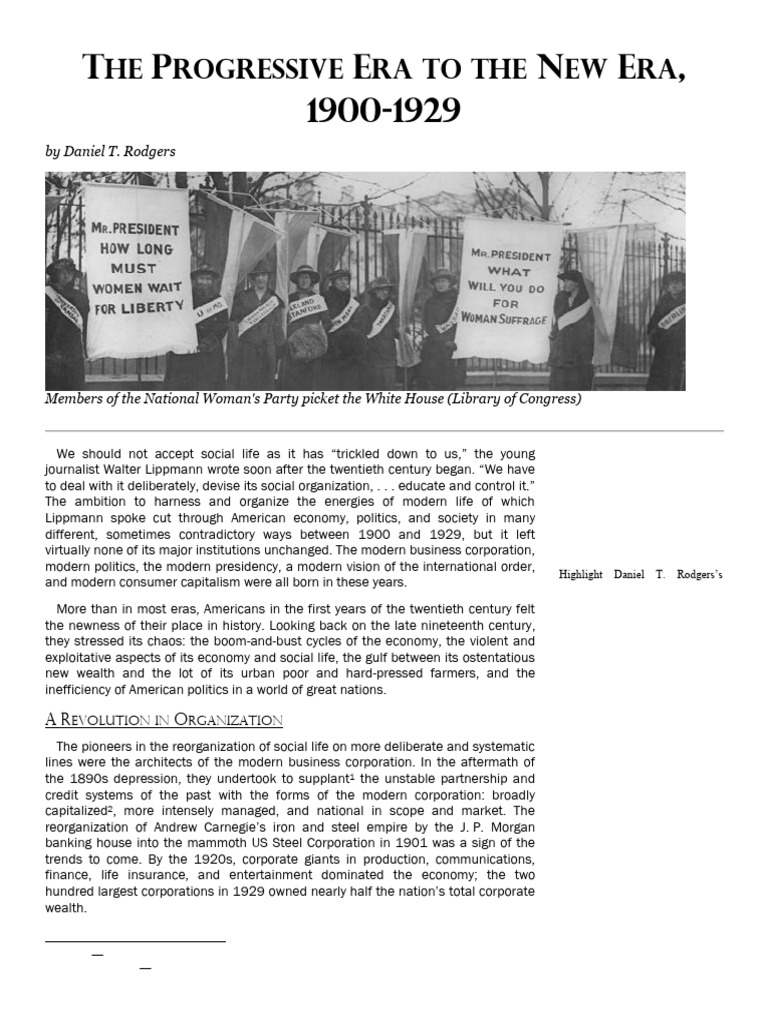 Progressive Era Transformations, 1900-1929 | PDF | Progressivism In The ...