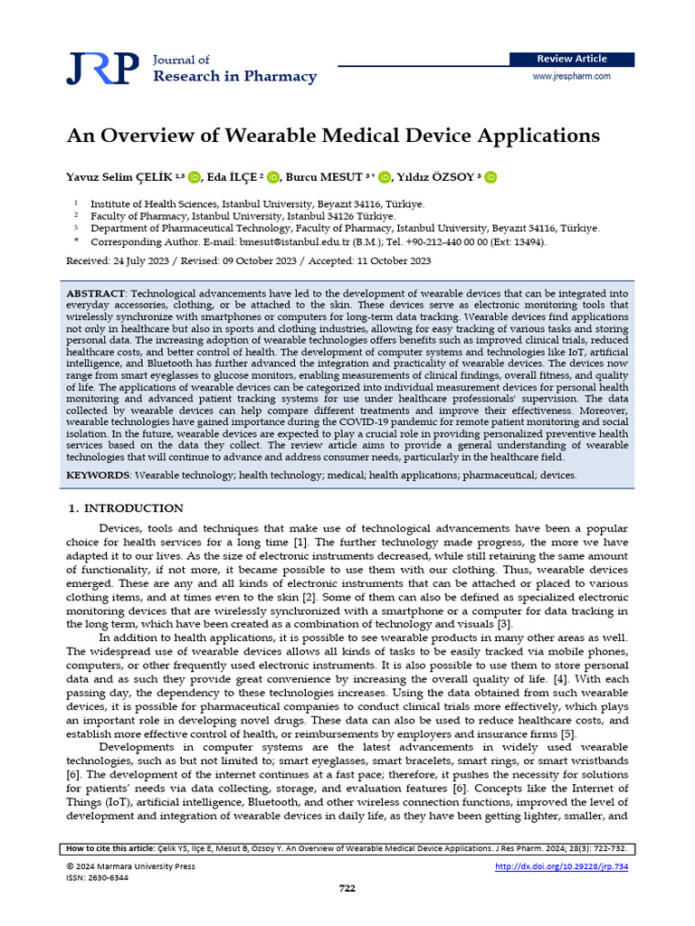 An Overview of Wearable Medical Device Applications[#1686117]-4815883 ...