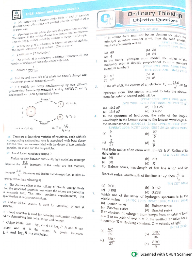 Atomic Physics-Assignment (1) | PDF