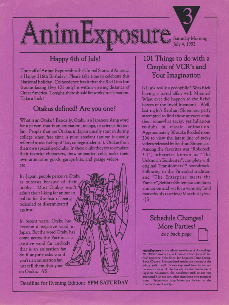 AnimExposure (92/07/04) Anime Expo'92 | PDF | Animation | Anime And Manga