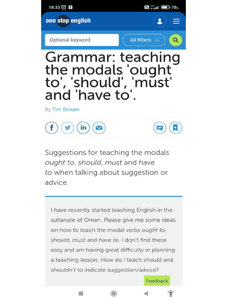 Modals Should Ought To Must and Have To | PDF