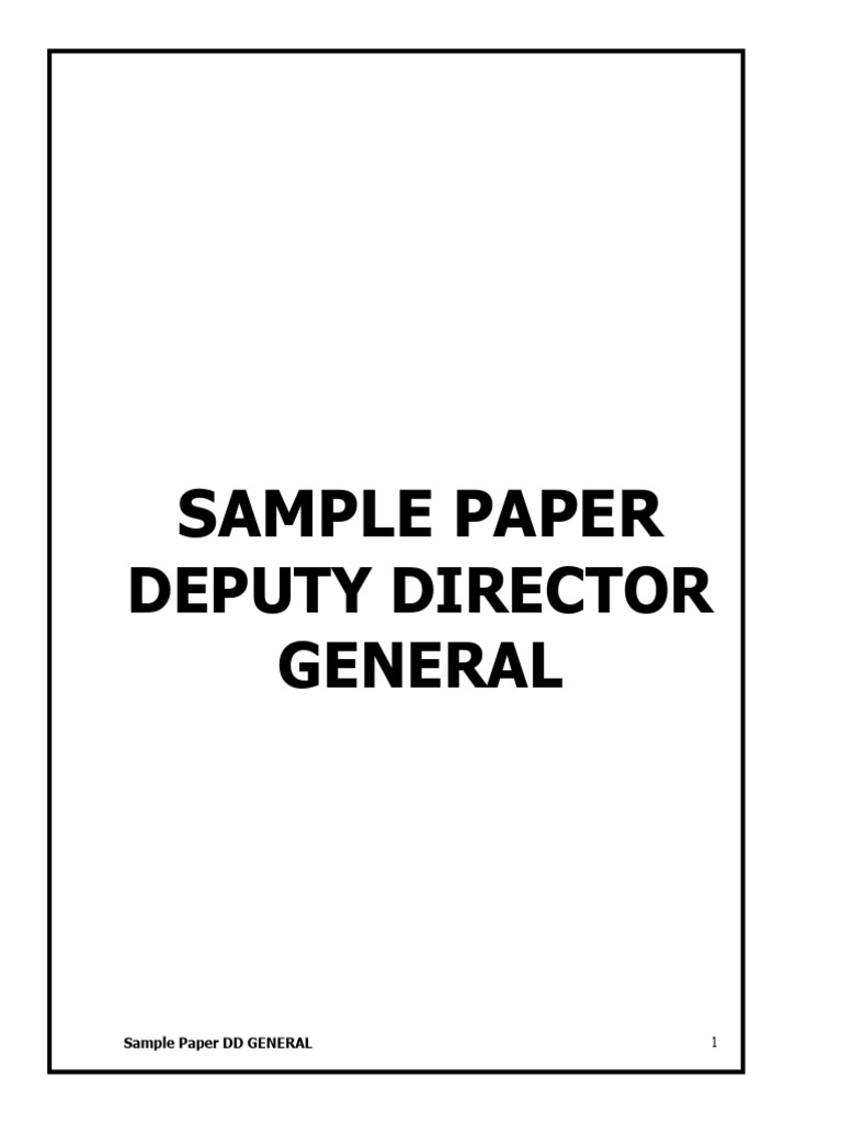 Sample Paper for Deputy Director General | PDF | Control Key | Teachers