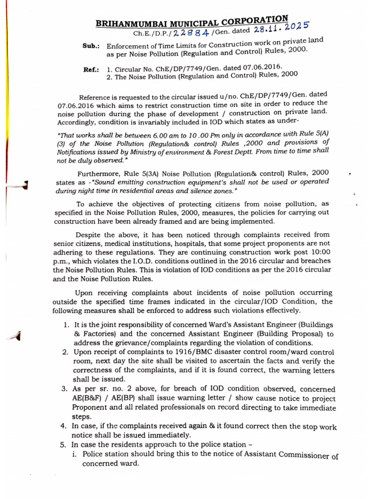 Enforcement of Time Limit For Construction Work On Private Land | PDF