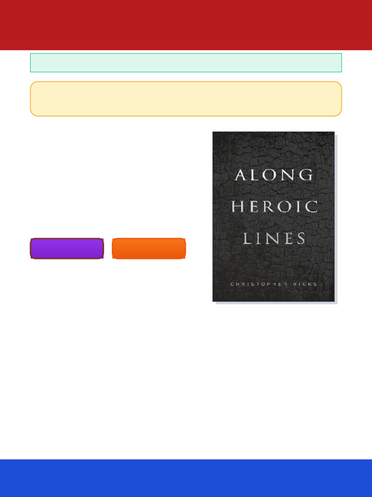 Along Heroic Lines Christopher Ricks Ebook Unlocked PDF Edition | PDF ...
