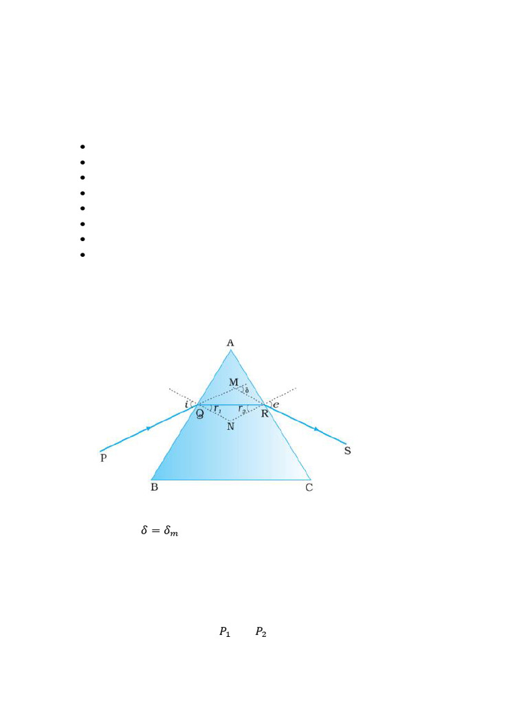 Minimum Deviation of Prism | PDF