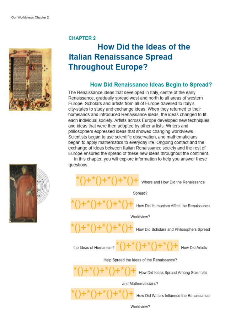 Spread of Renaissance Ideas in Europe | PDF | Humanism | Michel De ...