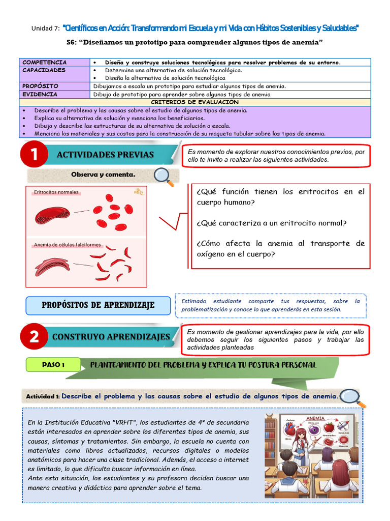 Actividades de La Unidad n 7 - s6 | PDF | Anemia | Aprendizaje
