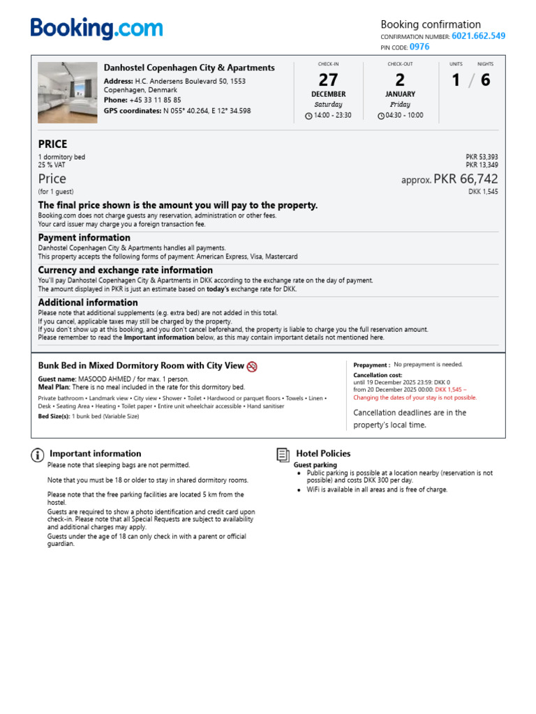 Hotel Booking | PDF | Payments | Visa Inc.