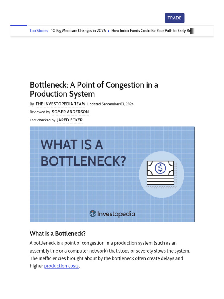 Bottleneck - A Point of Congestion in A Production System | PDF ...