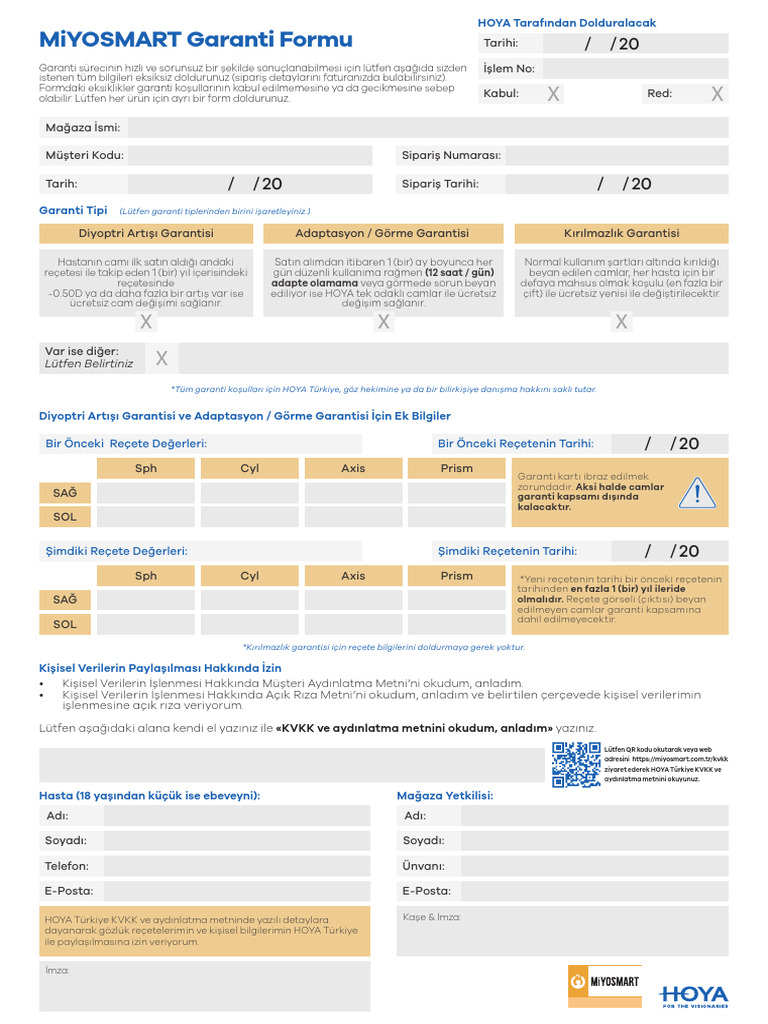 Miyosmart Garanti Formu | PDF