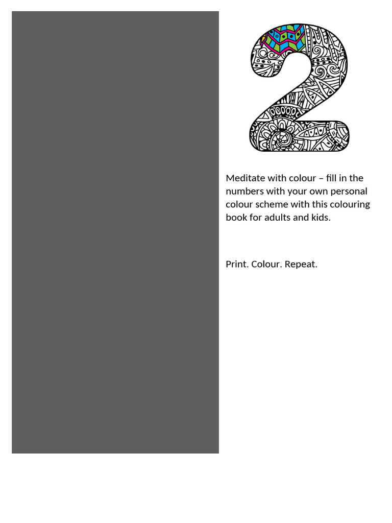 Numbers Colouring Book for All Ages | PDF