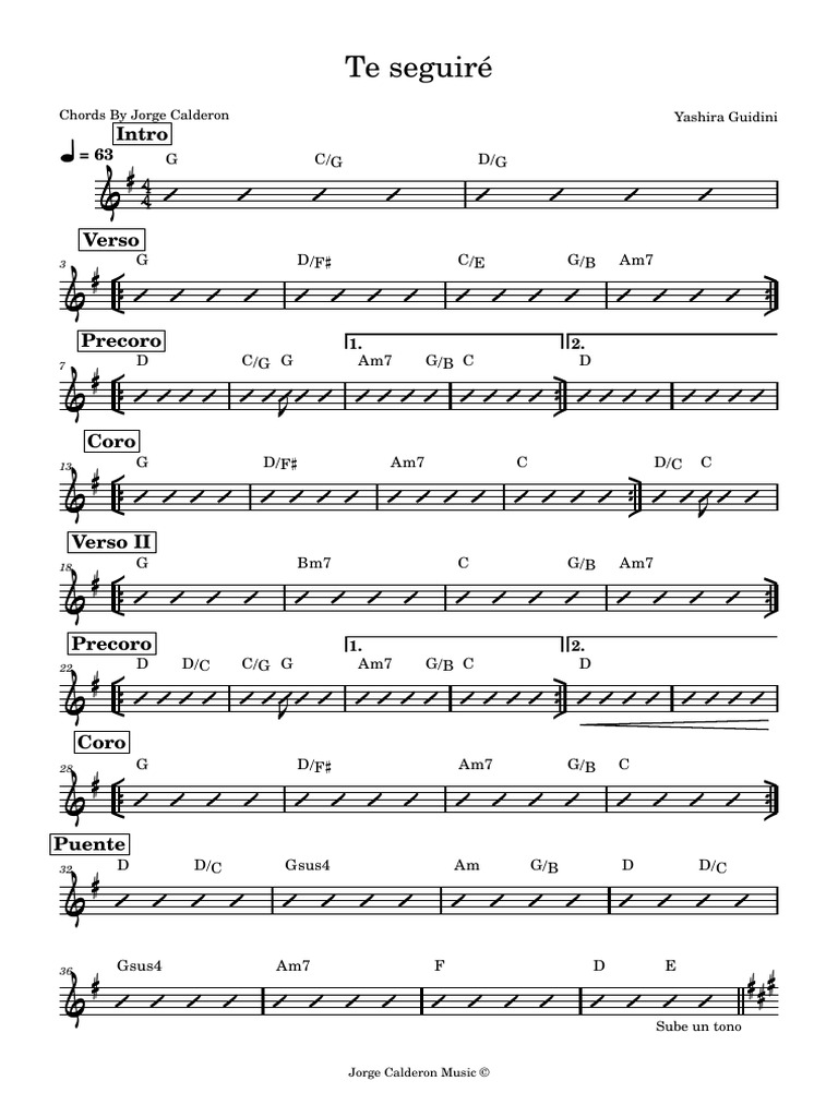 Te Seguire - Yashira | PDF