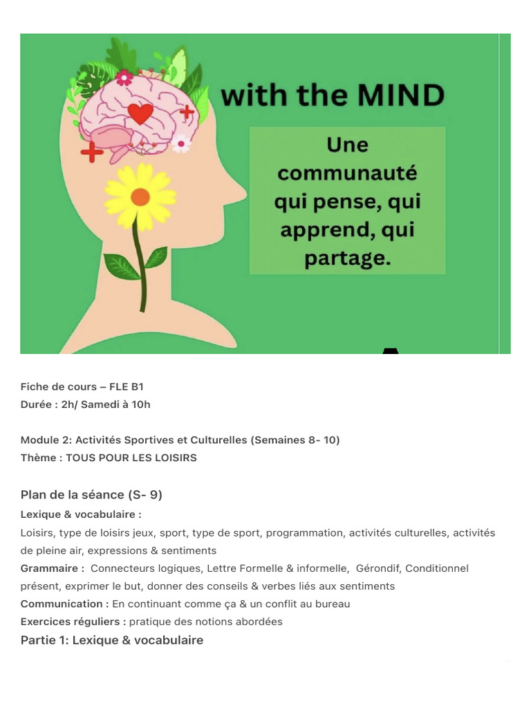 Fiche de Cours – FLE B1 S -9 (10).PDF | PDF