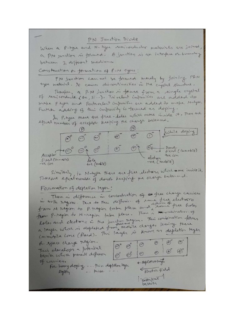 PN Junction Diode Notes | PDF
