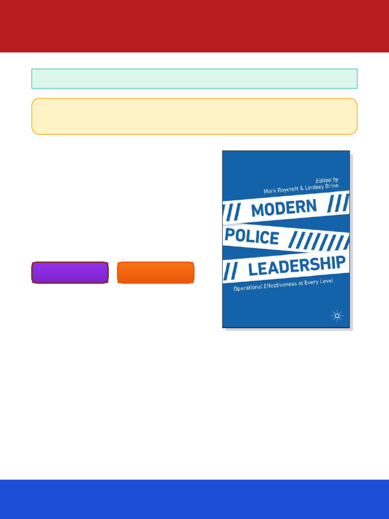 Modern Police Leadership Operational Effectiveness at Every Level 1st ...