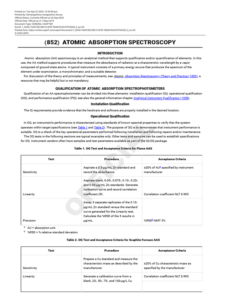 Atomic Absorption Spectroscopy | PDF | Absorption Spectroscopy ...