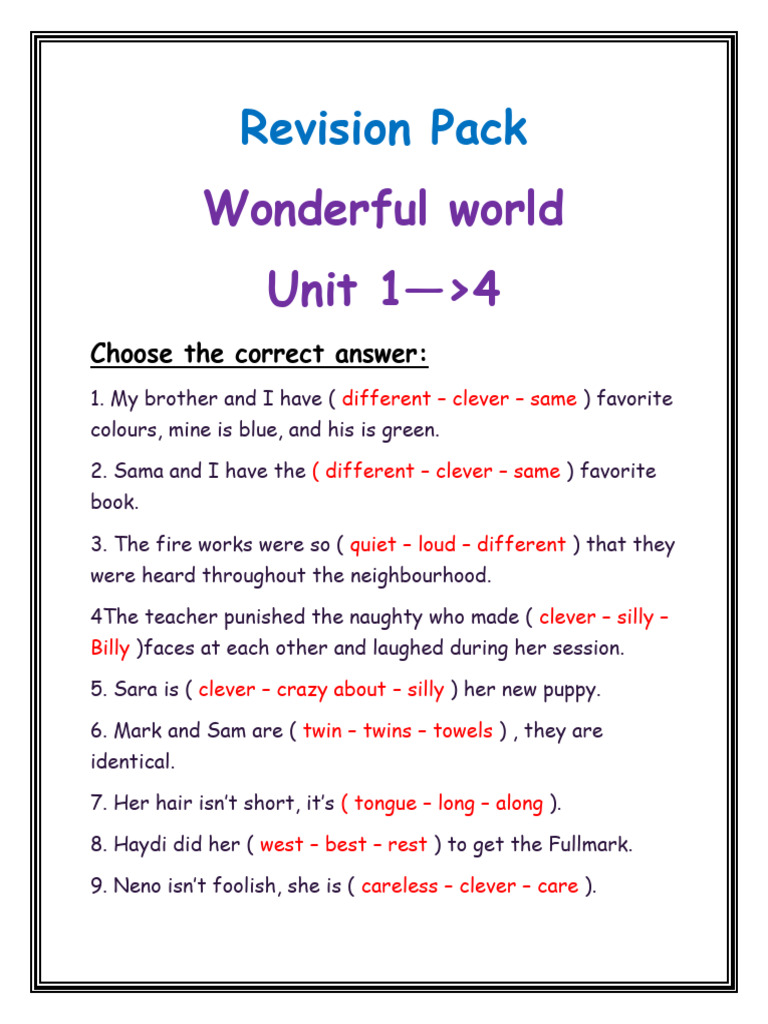 Revision Pack: Fun Language Exercises | PDF