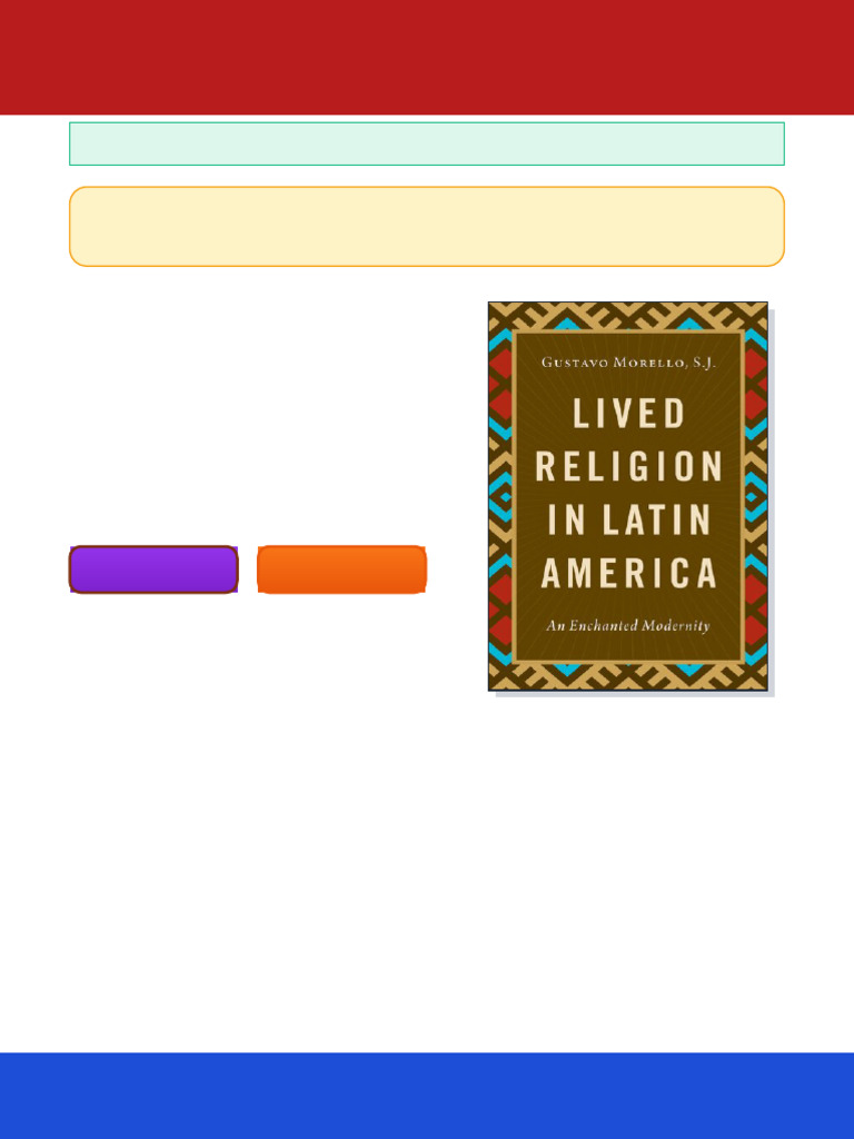Lived Religion in Latin America Gustavo Morello Ebook Instantly ...