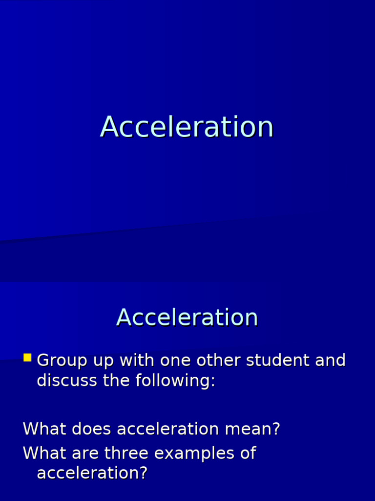 Understanding Acceleration Concepts | PDF