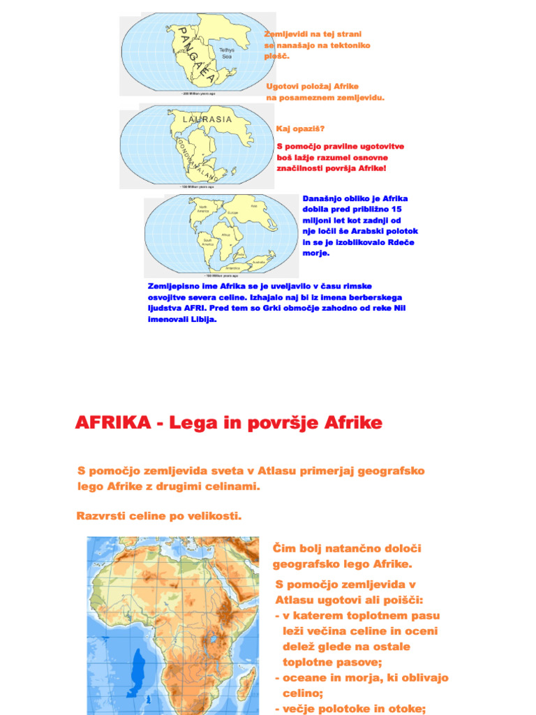 Afrika - Lega in Povrsje Afrike | PDF