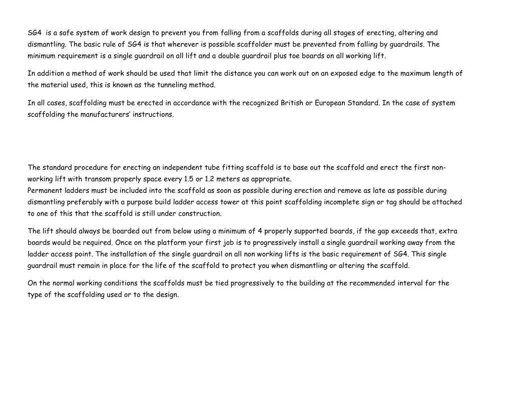 SG4 Is A Safe System of Work Design To Prevent You From Falling From A ...