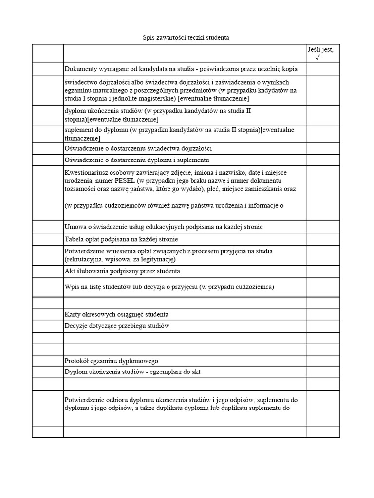 Spis Do Teczki | PDF