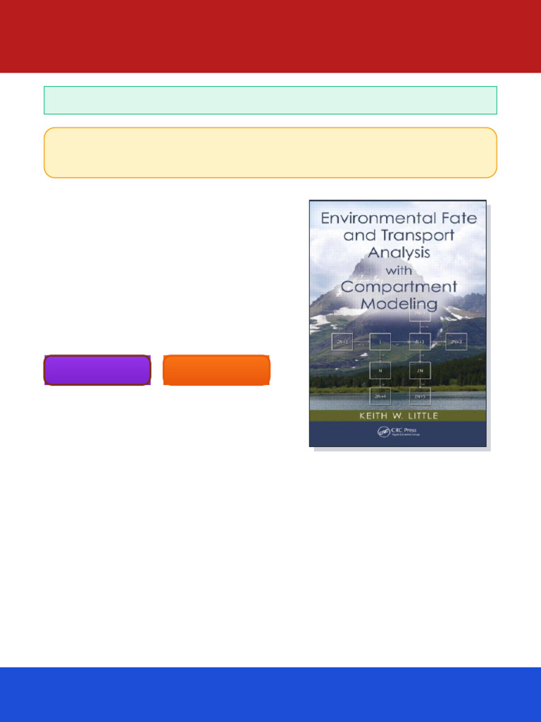 Environmental Fate and Transport Analysis With Compartment Modeling 1st ...