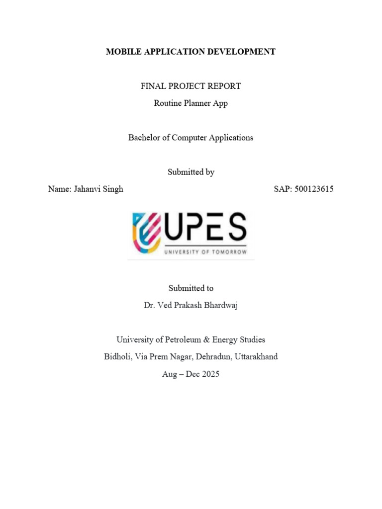 Final Project Report | PDF | Android (Operating System) | Mobile App