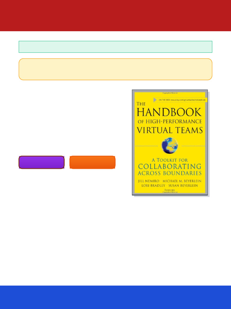 The Handbook of High Performance Virtual Teams A Toolkit for ...