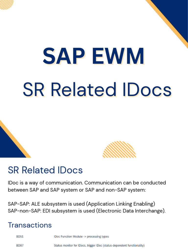 Sap Ewm - SR Related Idocs | PDF | Electronic Data Interchange | Computer Programming