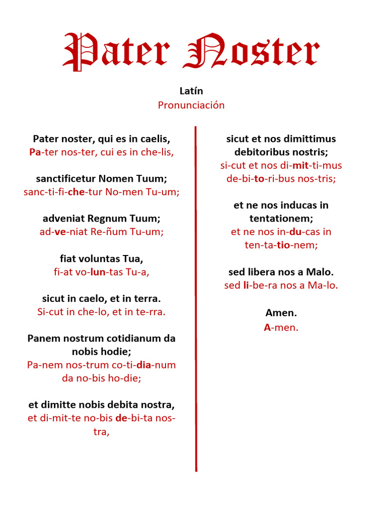 Pater Noster (Latín) | PDF