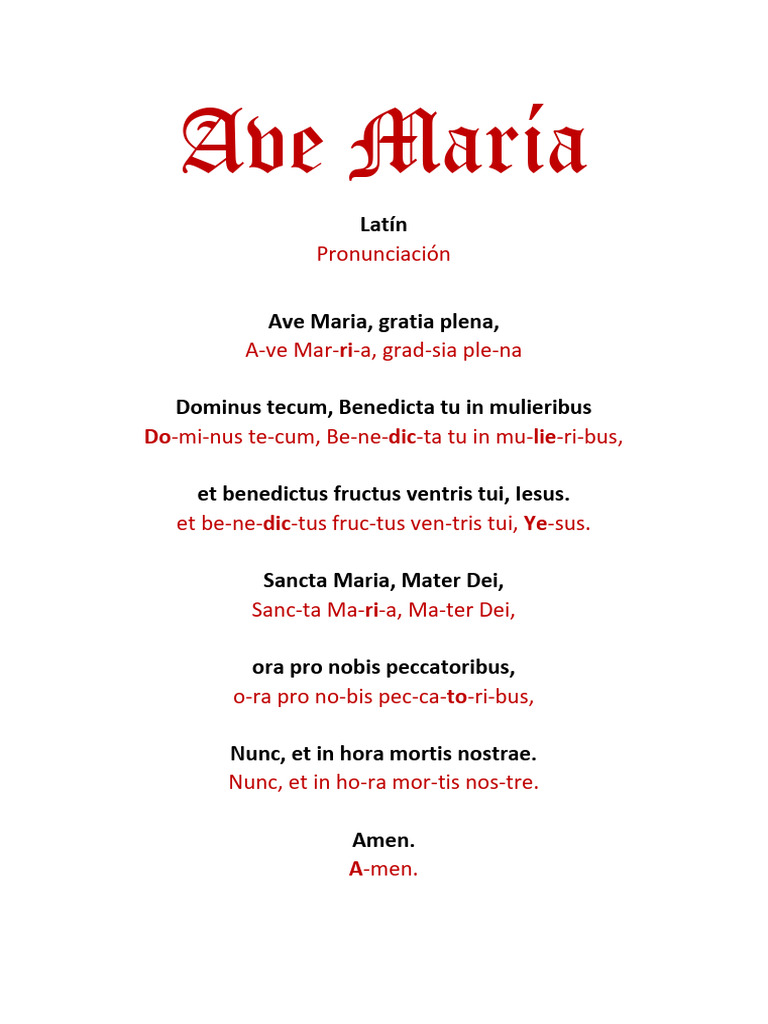 Ave Maria (Latin) | PDF