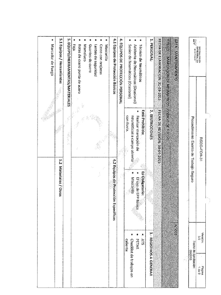 03 - RSEG-For-31 Procedimiento Escrito de Trabajo - Marcación de ...