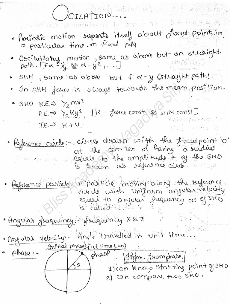 Oscillations Short Cut | PDF