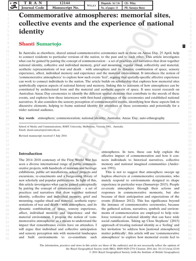 Commemorative_atmospheres_memorial_sites | PDF | Experience | Perception