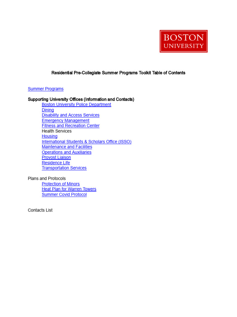Residential Summer Programs Toolkit - March 2025 DRAFT | PDF | National ...