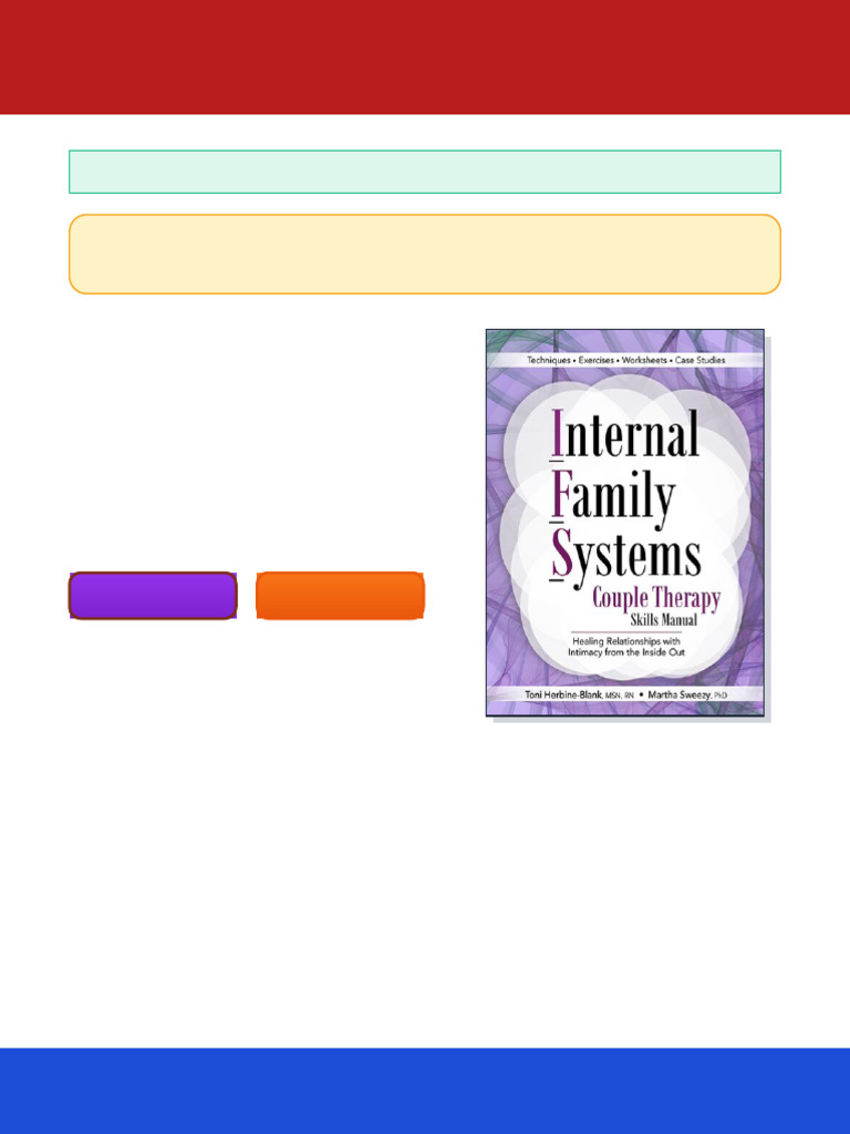 Internal Family Systems Couple Therapy Skills Manual Healing ...